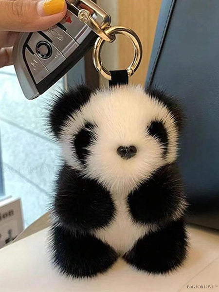 BagForLove - Fuzzy Panda Keychain Charms All-Season Accessory ...