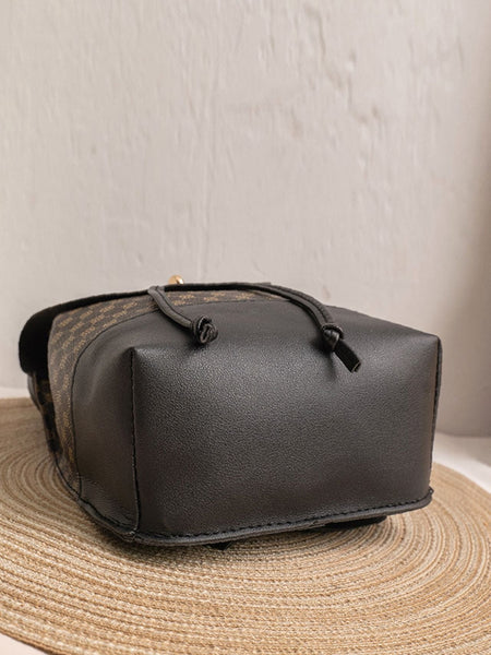 Bag For Love - Geometric Print Twist Lock Drawstring Design Flap Backp ...